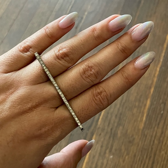 Jewelry | Triple Finger Ring Metal Faux Diamonds Base Metal | Poshmark